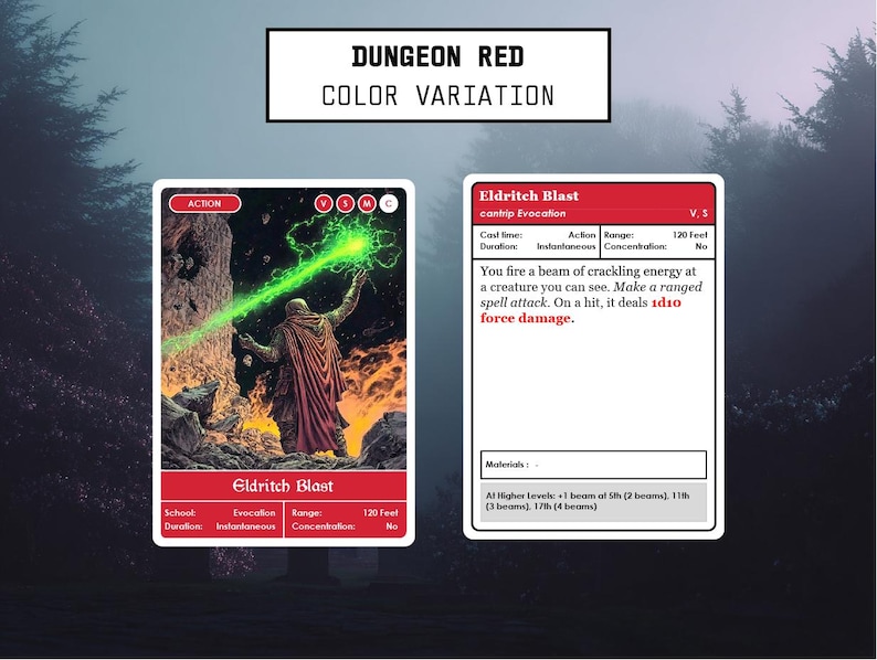 Warlock Spell Cards | D&D 5e Physical Cards - Etsy