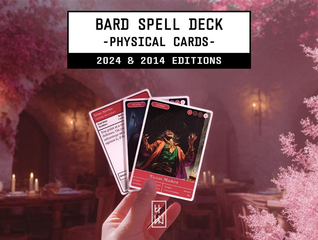 Bard Spell Cards | D&D 5e Physical Cards - Etsy
