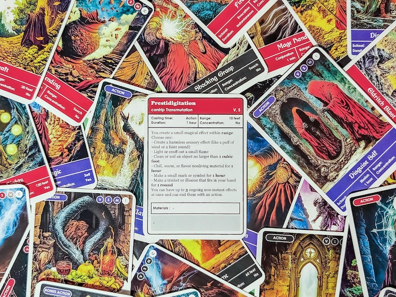 Warlock Spell Cards | D&D 5e Physical Cards - Etsy