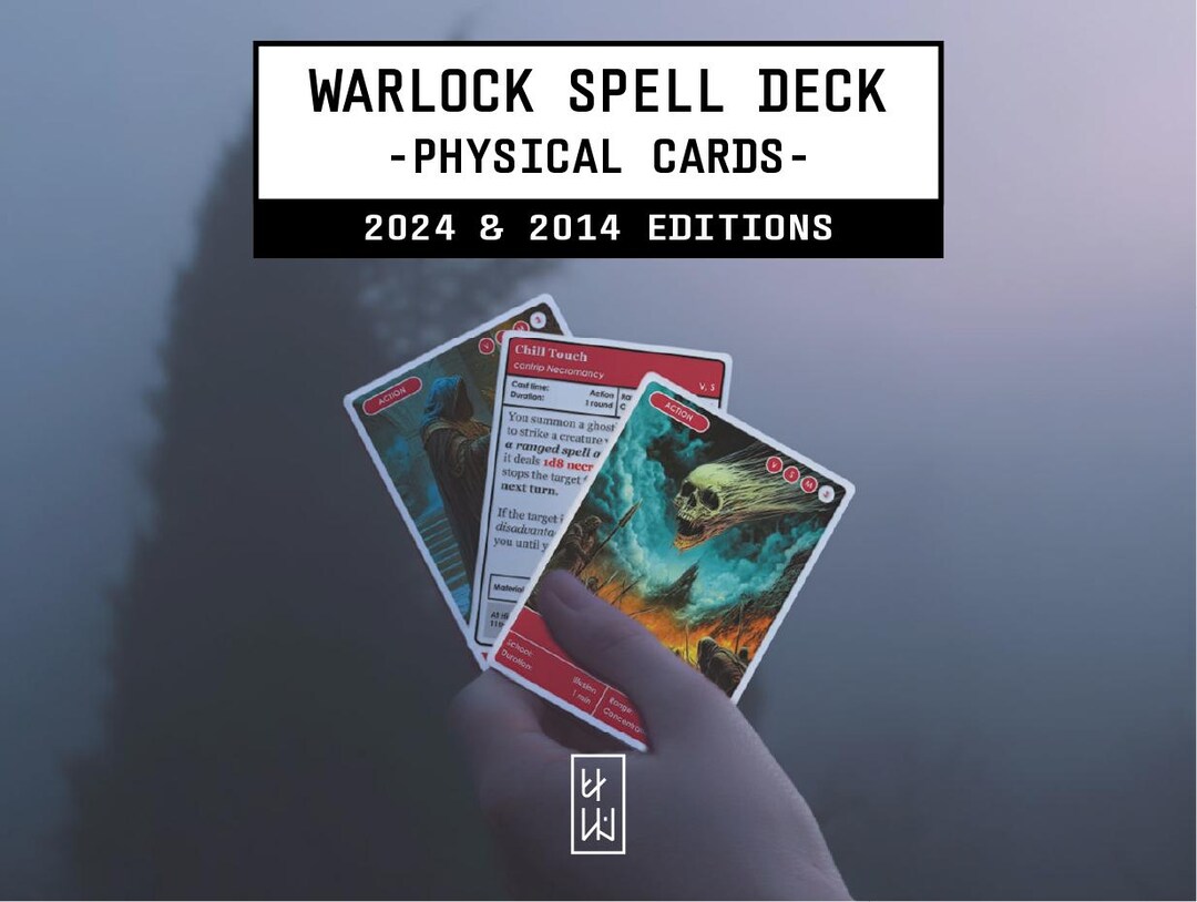 Warlock Spell Cards | D&D 5e Physical Cards - Etsy
