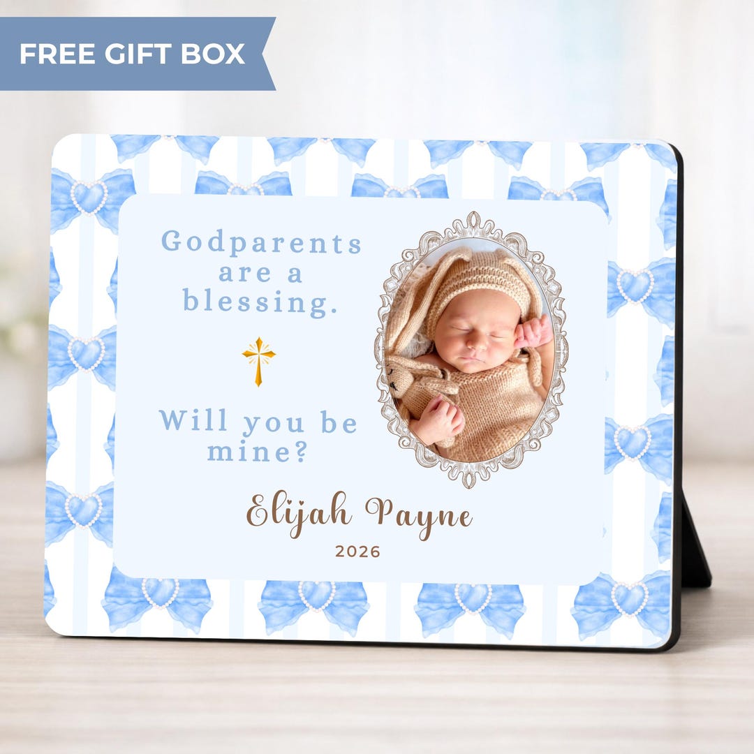 Personalized Godparent Proposal Picture Board – Baptism Keepsake Plaque ...