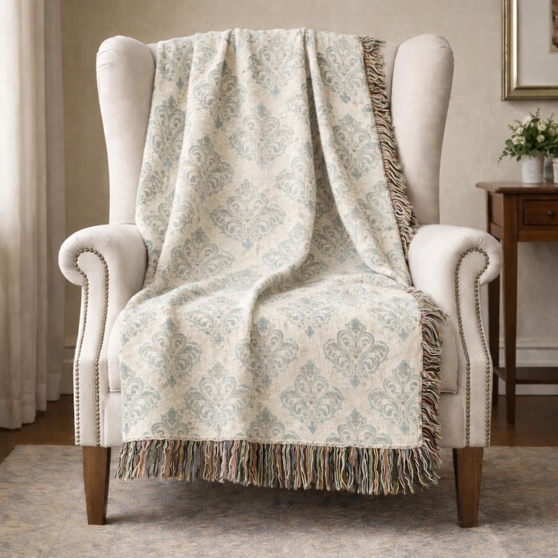 Damask Woven Blanket - Etsy