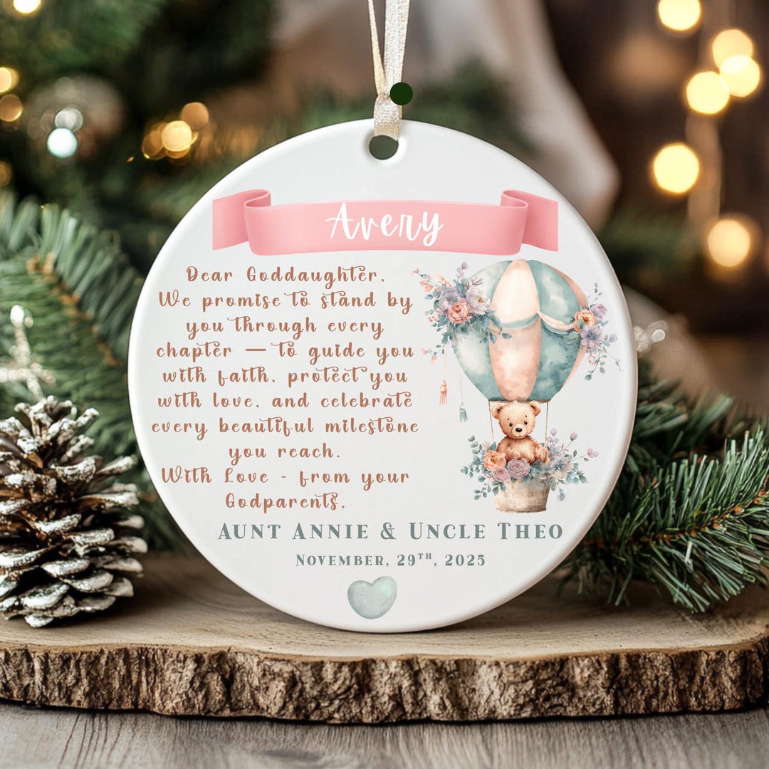 Personalized Goddaughter Ornament • Gift From Godparents • Baptism or ...