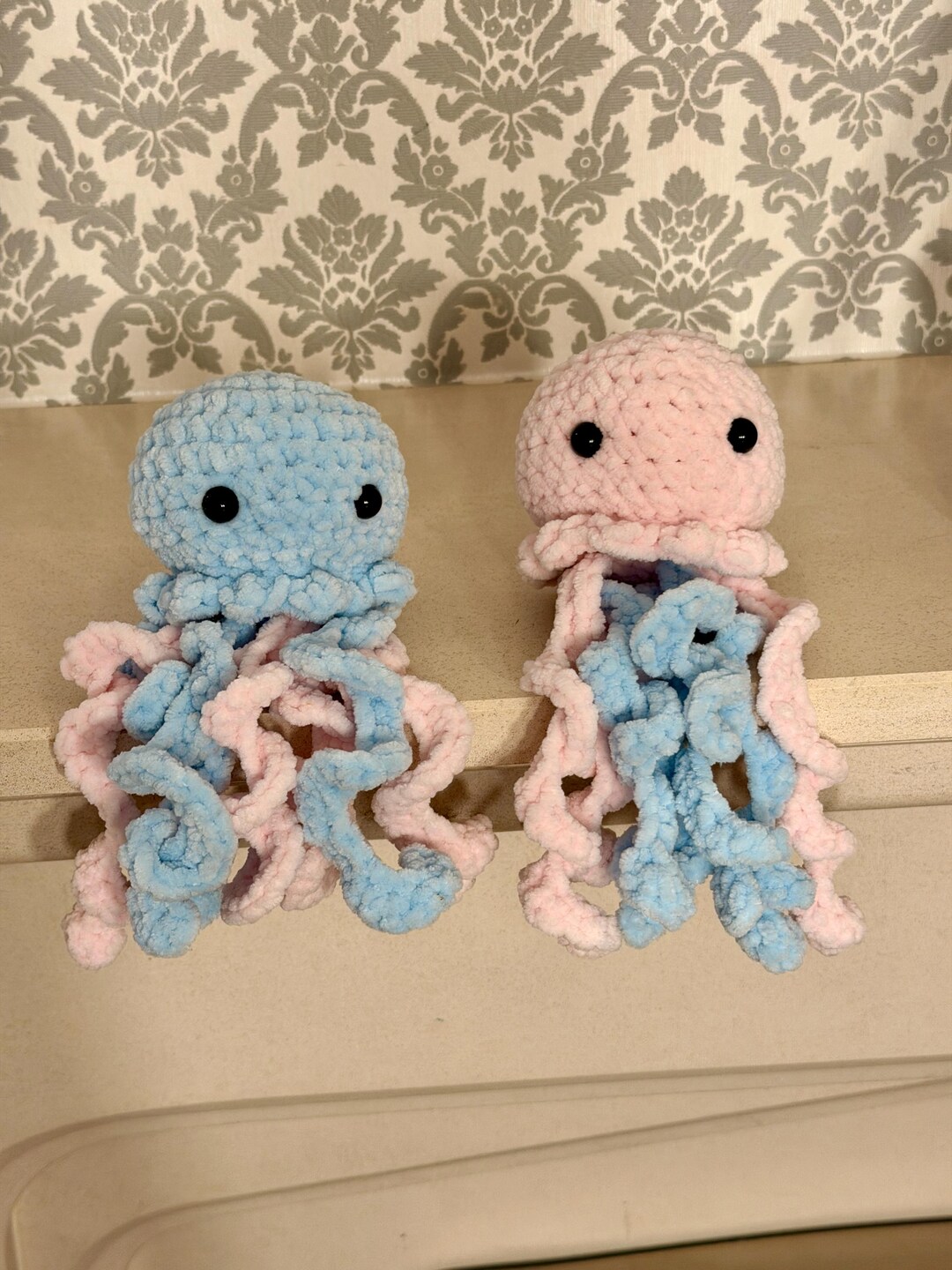 Crochet Jellyfish Plushie: Handmade Polyester Yarn Toy - Etsy