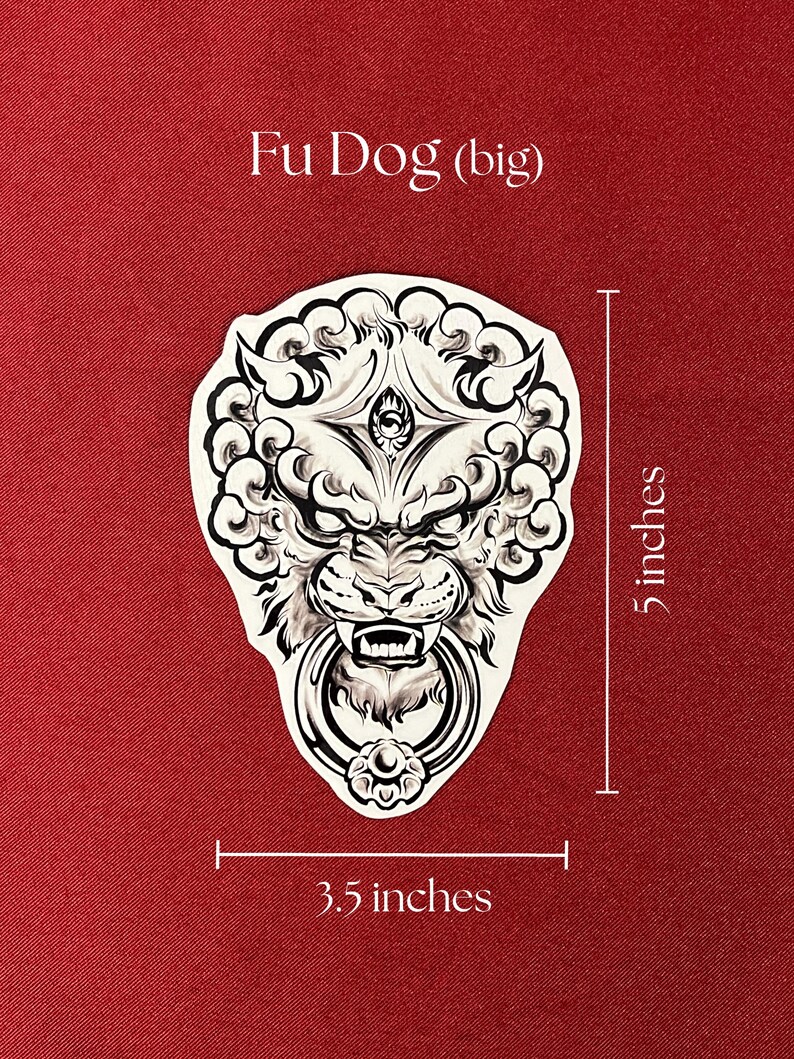 Realistic Fu Dog Flash Temporary Tattoo (large) - Etsy