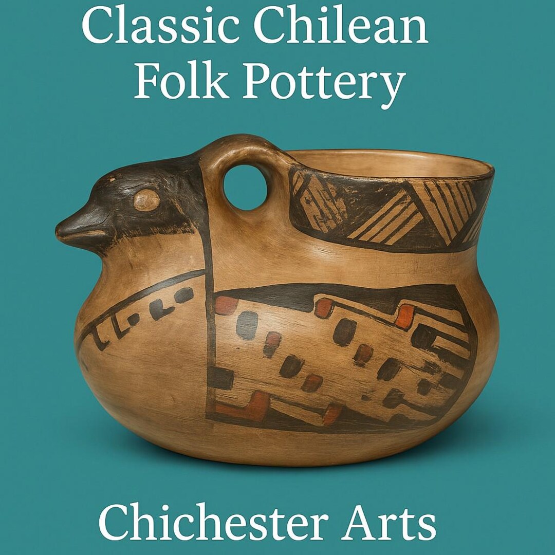 Classic Chilean Folk Pottery – Hand-painted Jarro Pato (duck Vessel) - Etsy