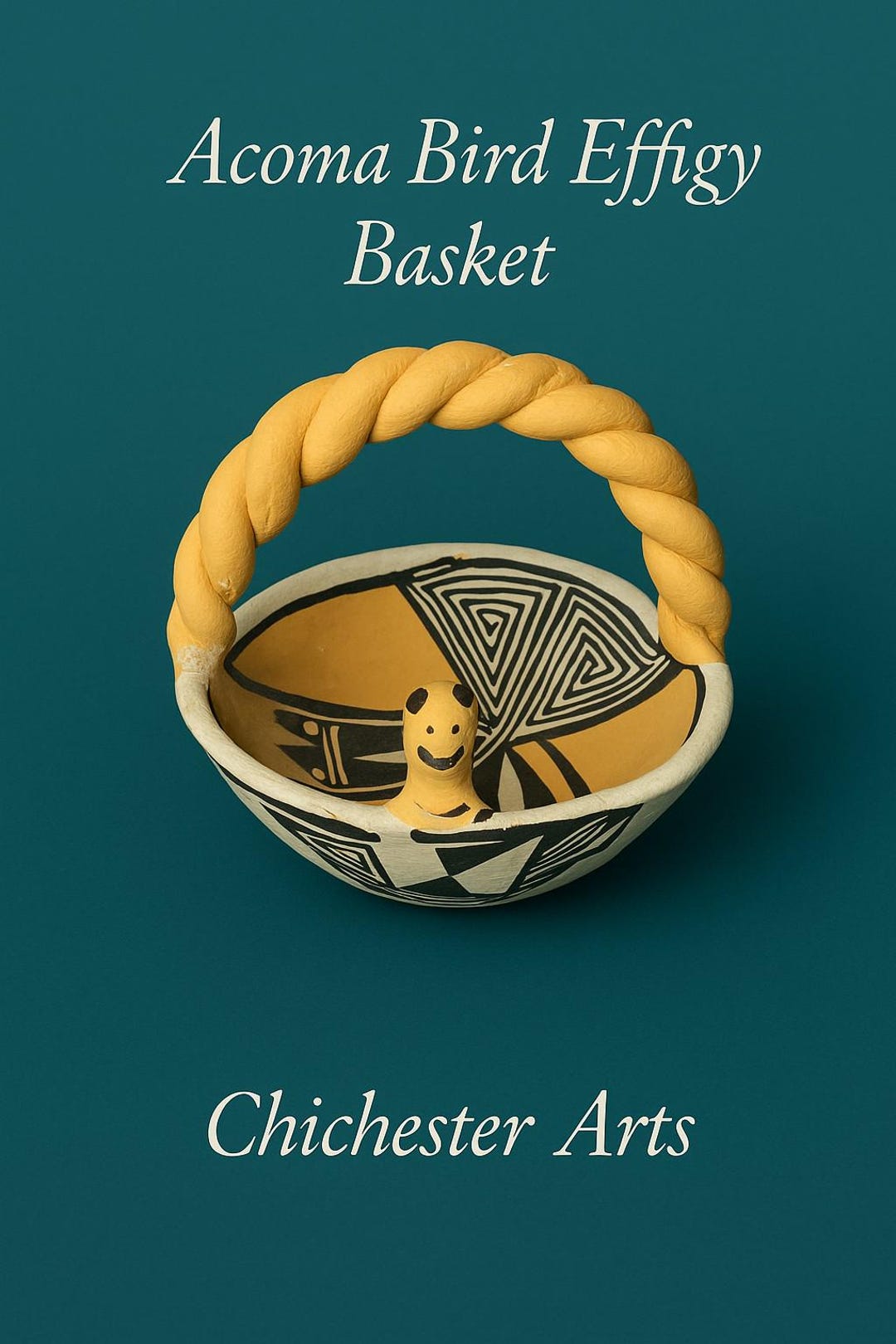 Acoma Bird Effigy Basket – Vintage Pueblo Pottery • Hand-coiled Basket ...