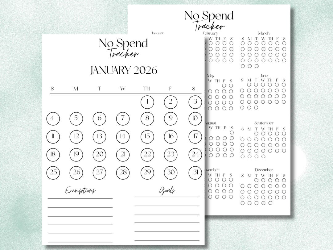 No Spend Challenge Tracker, Low Spend Tracker, January Savings ...