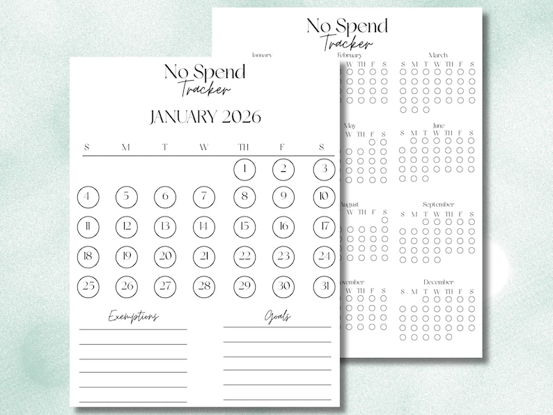 No Spend Challenge Tracker, Low Spend Tracker, January Savings ...