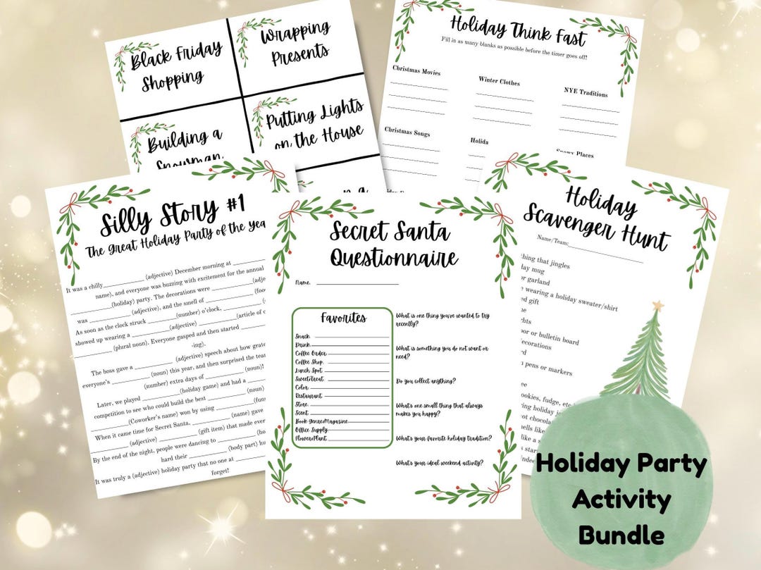 Printable Christmas Party Game, Holiday Office Games, Class Party ...