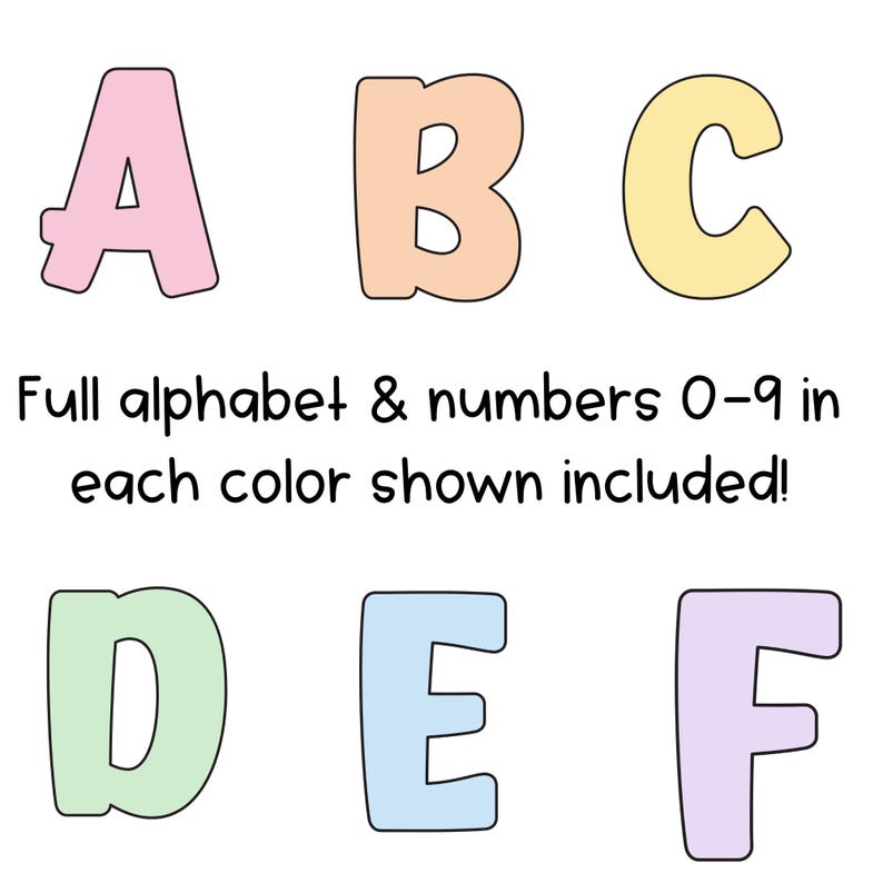 Pastel Bulletin Board Letters, Pastel Classroom Decor, Spring Bulletin ...