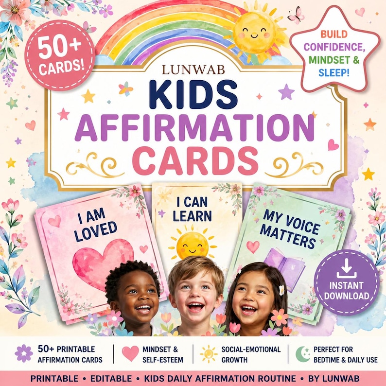 Kids Affirmation Cards | Positive Mindset, Confidence, SEL Learning ...