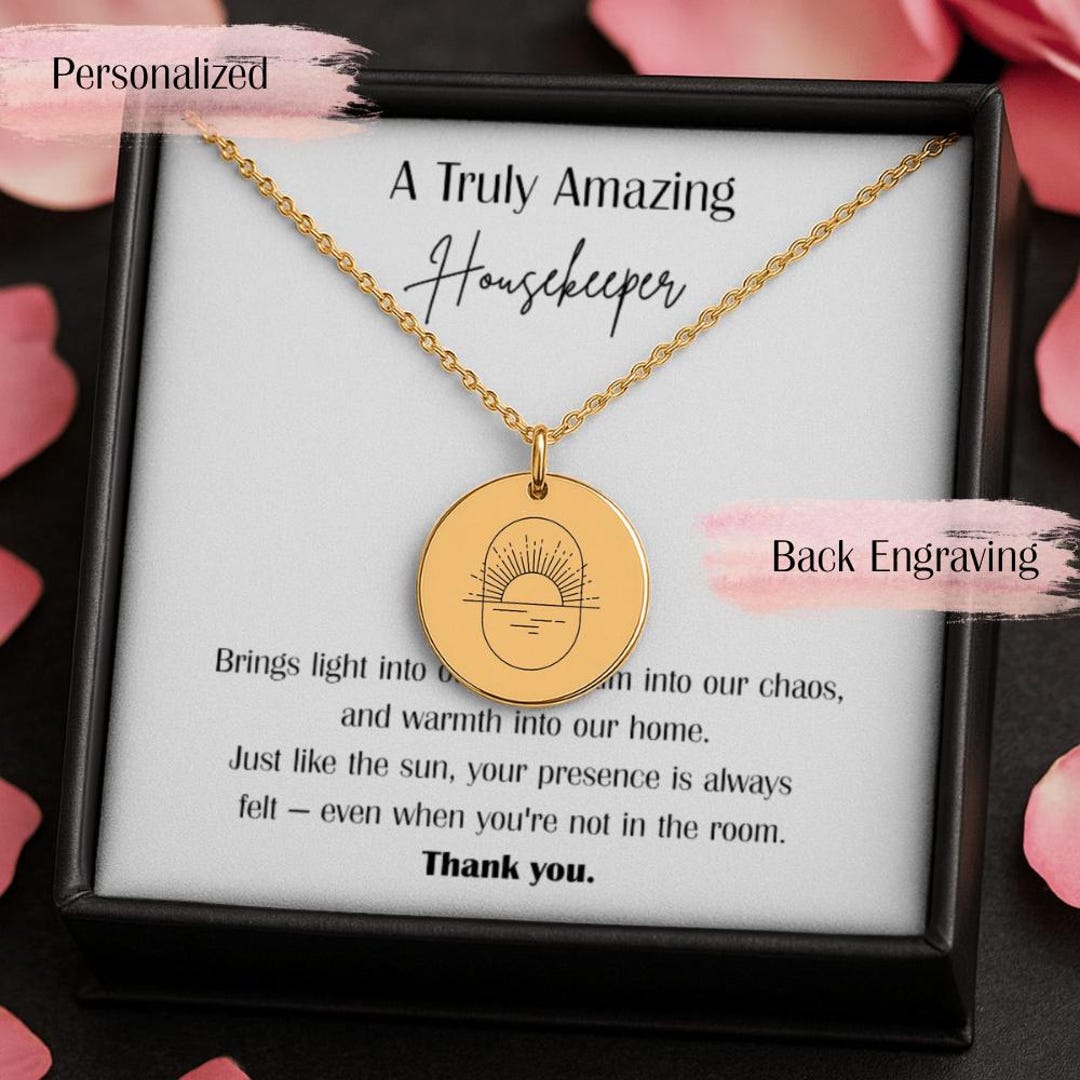 Personalized Housekeeper Gift – Thank You Necklace for Housekeeper ...