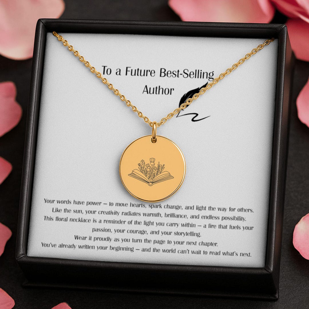 Best Selling Author Necklace, Writer Necklace Gift, Book Lover Jewelry ...