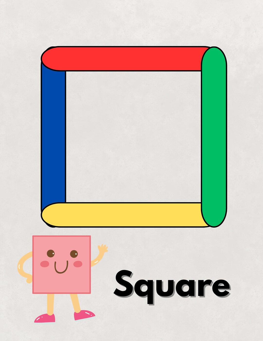 Popsicle Stick Shapes Activity: Coloring & Learning Game (PDF Pattern ...