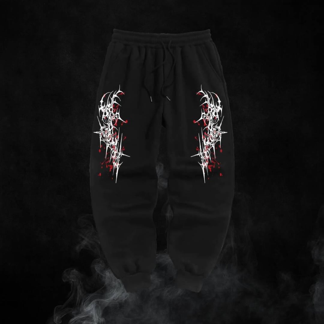 Cyber Goth Gym Joggers | Dark Aesthetic Fitness Streetwear - Etsy