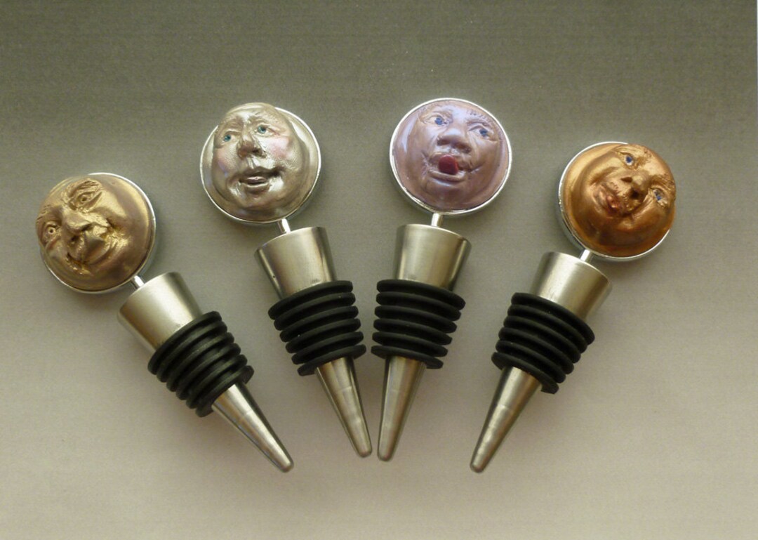 Polymer Clay Wine Stoppers in Gold Silver or Copper - Etsy