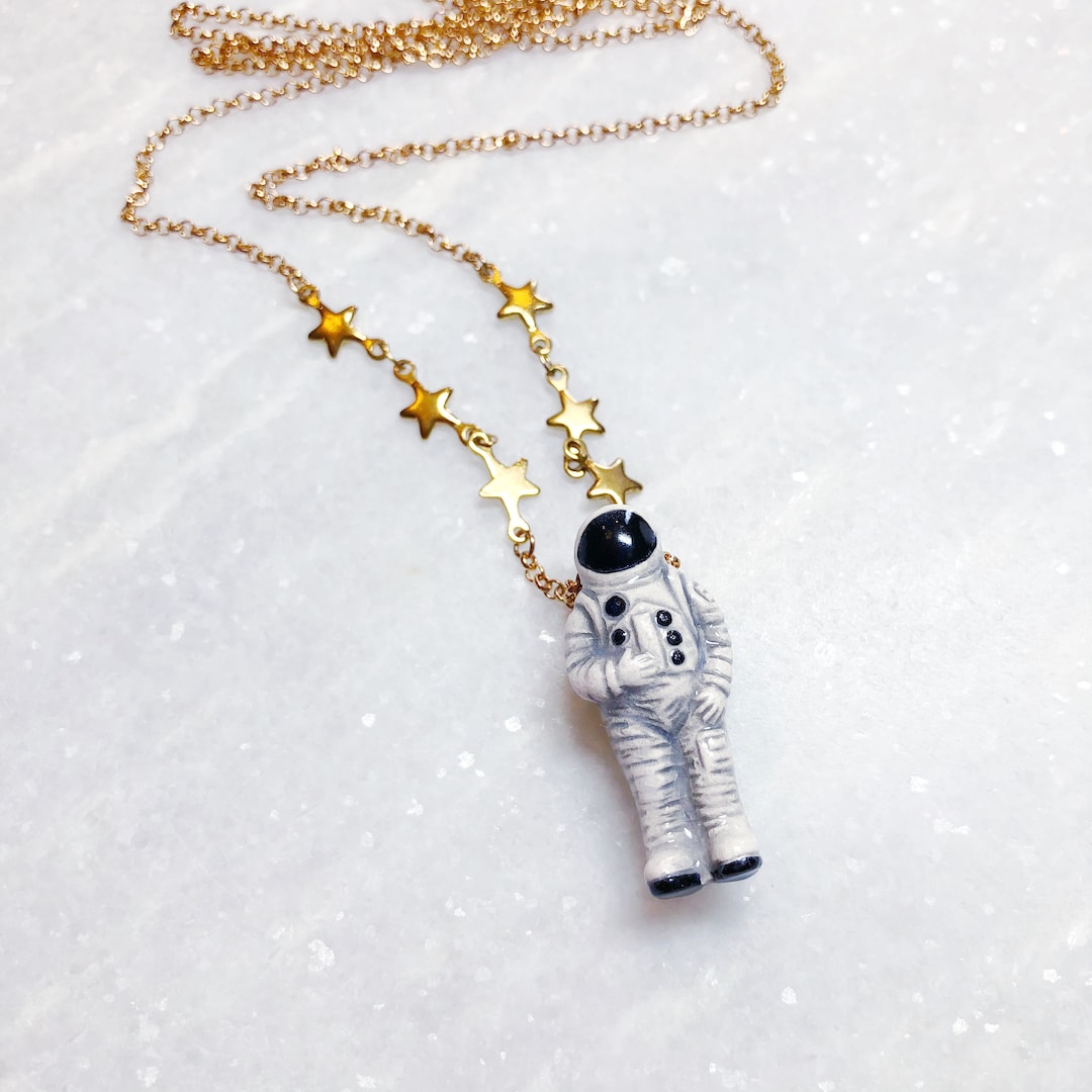 Astronaut + Stars | Necklace (astronaut Gift, Astronaut Pendant, Space ...