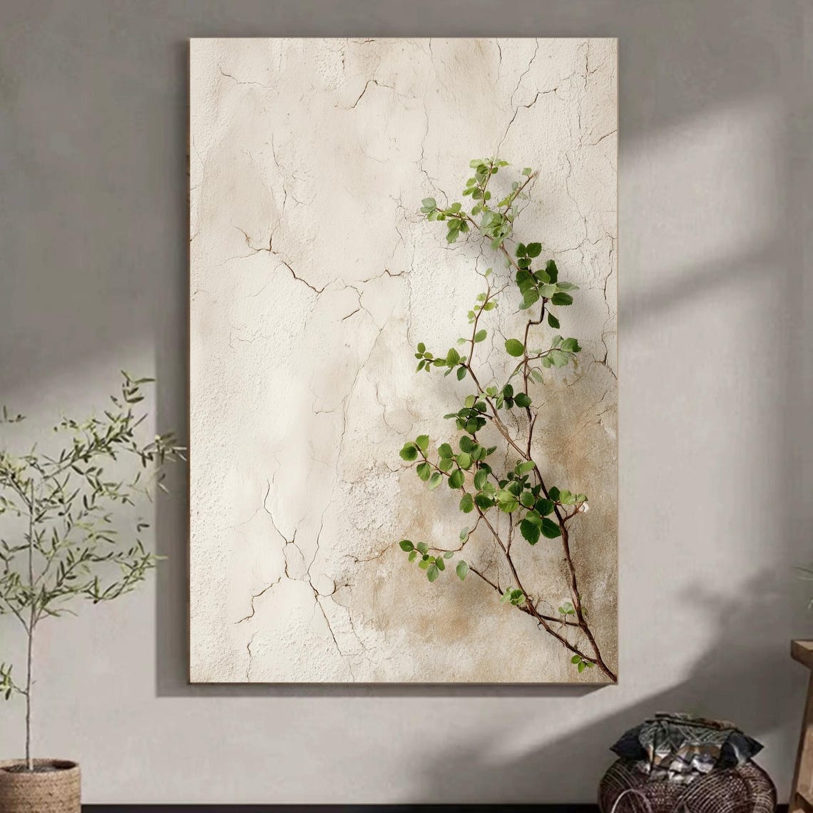 Wabi-sabi Vine Wall Art, Zen Minimalist Printable, Rustic Botanical ...