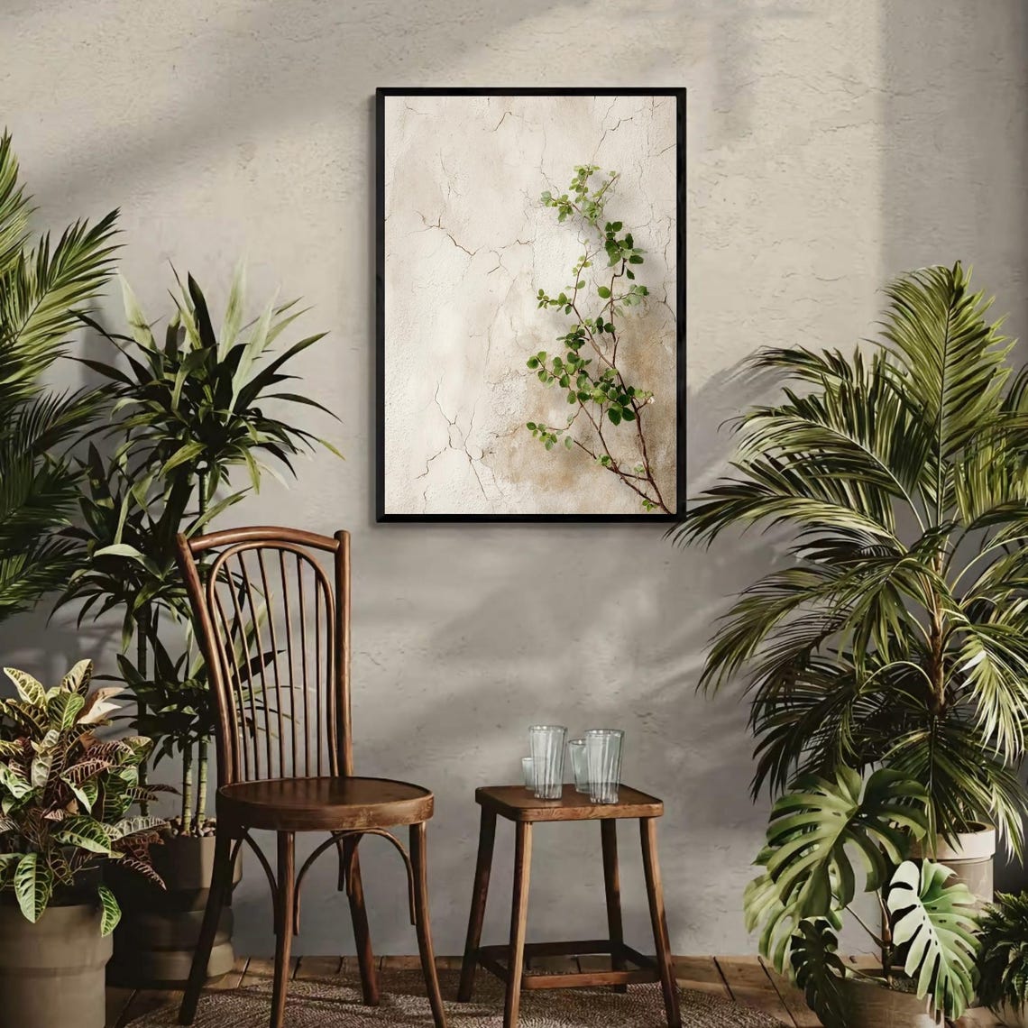 Wabi-sabi Vine Wall Art, Zen Minimalist Printable, Rustic Botanical ...
