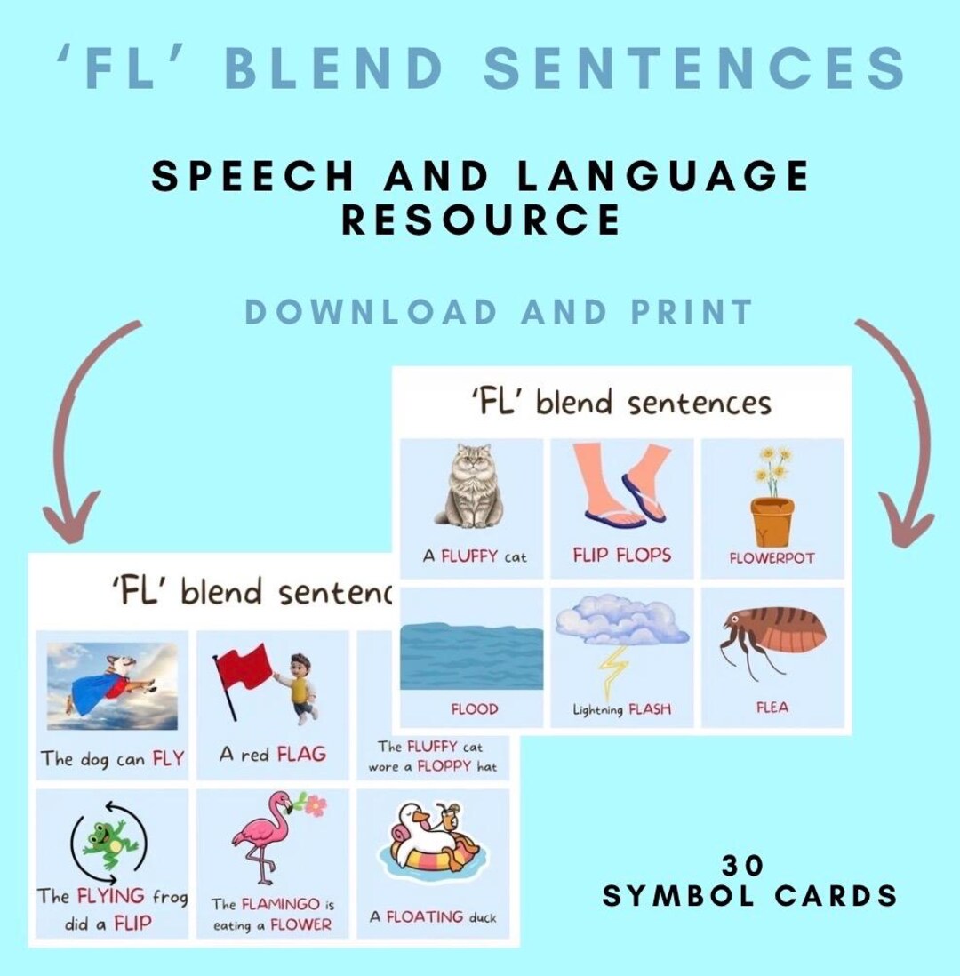 Consonant Blend Words and Phrases- ‘FL’ Speech Therapy Articulation ...