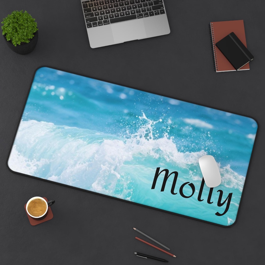 Personalized Ocean Wave Desk Mat – Calming Ocean Scenery Desk Pad ...