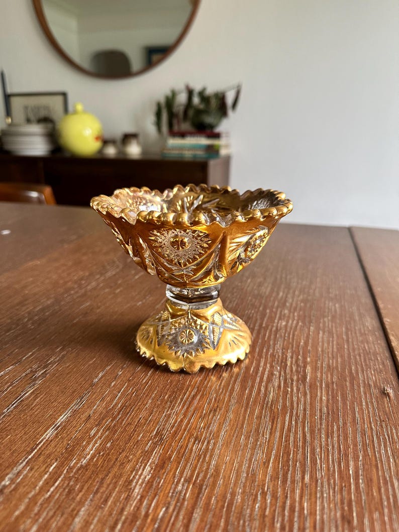 Antique Imperial Glass Whirling Star Compote Dish, Early American ...