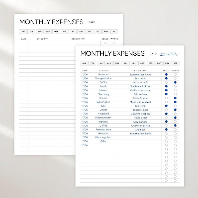 Monthly Expense Tracker Printable: Spending Summary PDF, Minimalist Finance Tracker, A4/a5 ...