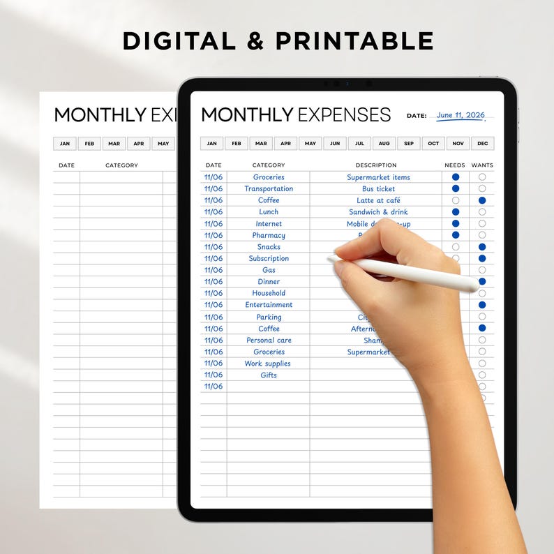 Monthly Expense Tracker Printable: Spending Summary PDF, Minimalist Finance Tracker, A4/a5 ...