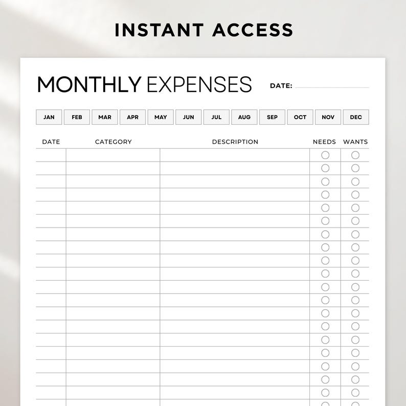 Monthly Expense Tracker Printable: Spending Summary PDF, Minimalist Finance Tracker, A4/a5 ...