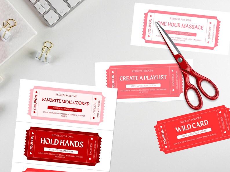 Editable Love Coupons for Him or Her: 60 Valentine's Day Vouchers ...