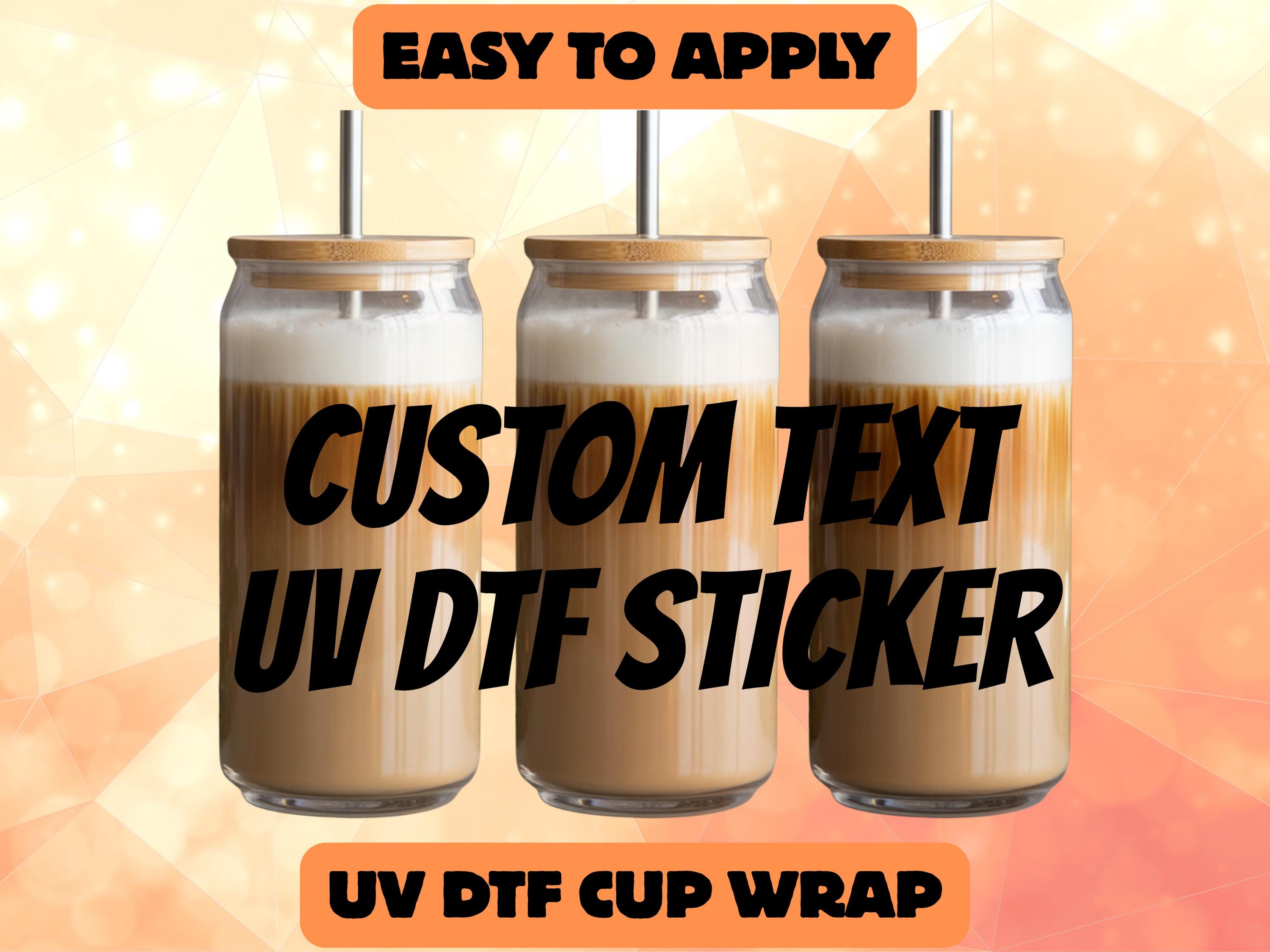 Custom Text UV DTF Sticker: Waterproof Decal for Tumblers, Cups - Etsy