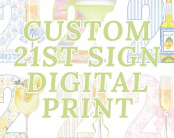Custom 21st Birthday Sign: Personalized Celebration Poster (digital ...