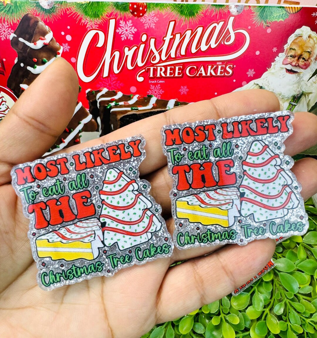 Christmas Flatback: Set/2 Tree Cakes Flatback, Tree Cakes Planar Resin ...