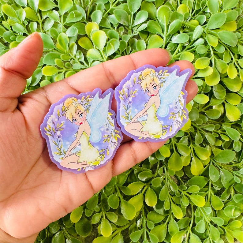 Fairytale Flatback: Set/2 Fairy Acrylic Flatback, Badge Reel Toppers ...