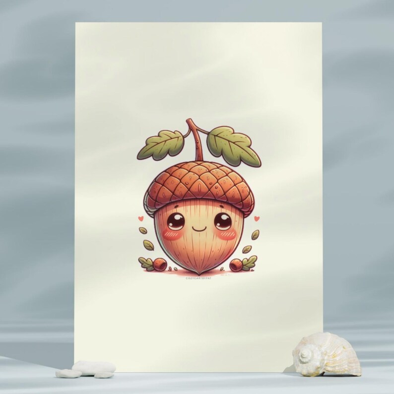 Smiling Acorn – Printable Fall Character Art - Etsy