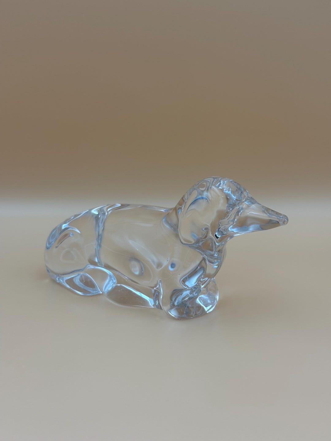 Clear Art Glass Dachshund Figurine – Vintage Style Blown Glass Wiener ...