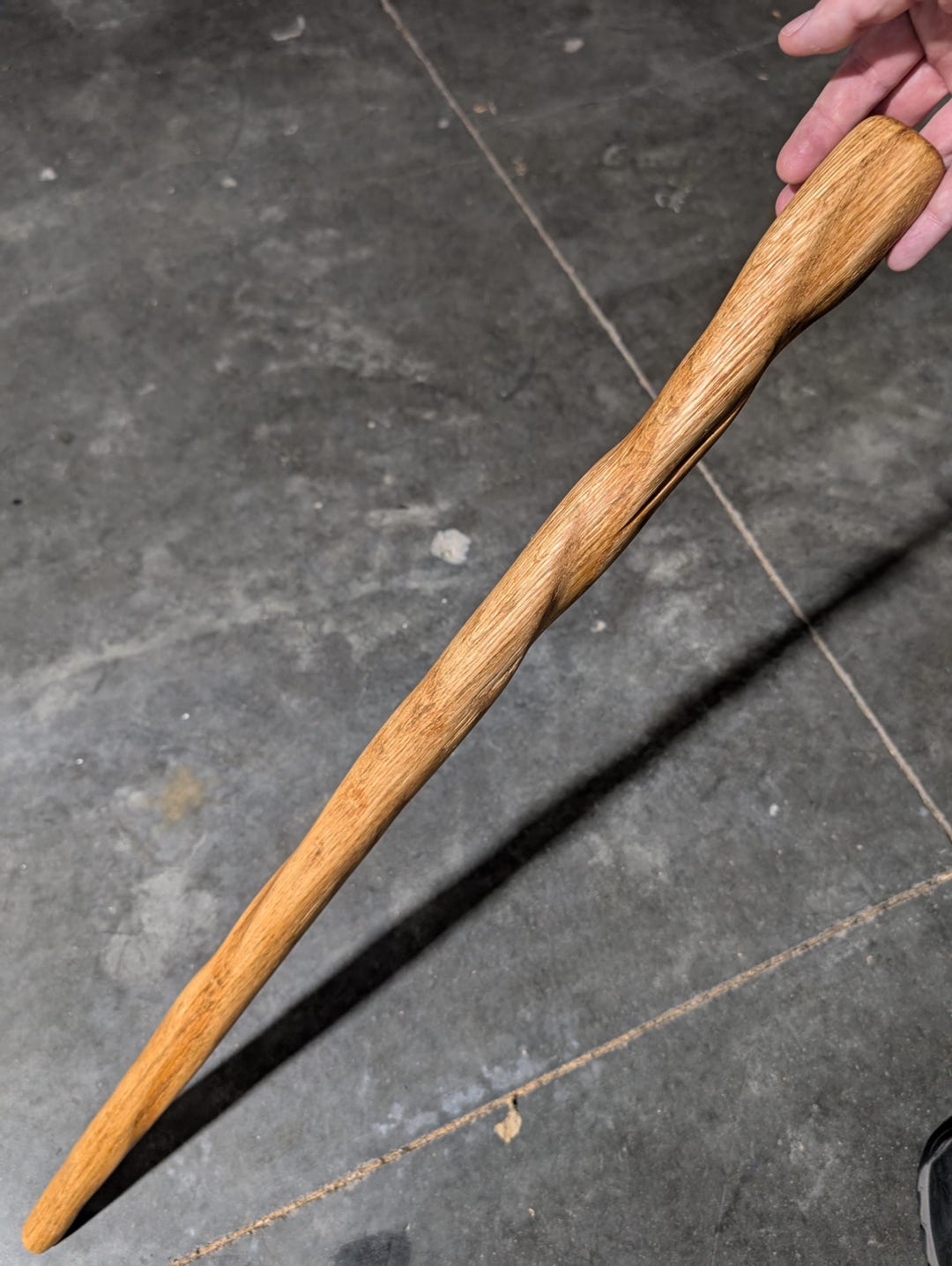 Bespoke Oak Walking Stick Hand-carved, Fire-hardened, and Oil-treated ...