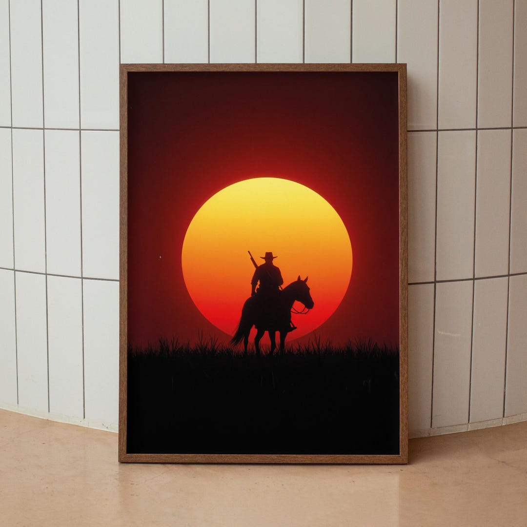 Western Cowboy Poster, Red Dead Poster, Redemption Print, Video Game ...