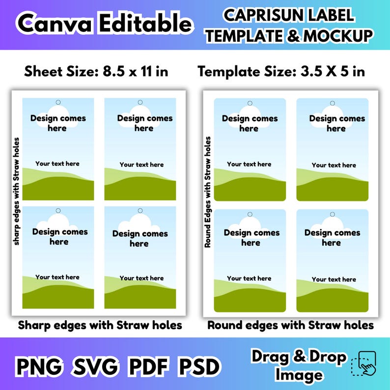Capri Sun Canva Template Editable Juice Pouch Label Blank Caprisun ...