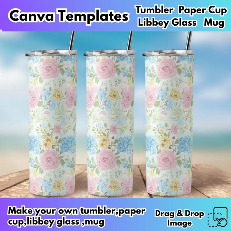 Tumbler Wrap Canva Editable Template Bundle,40oz Tumbler 30oz Skinny ...