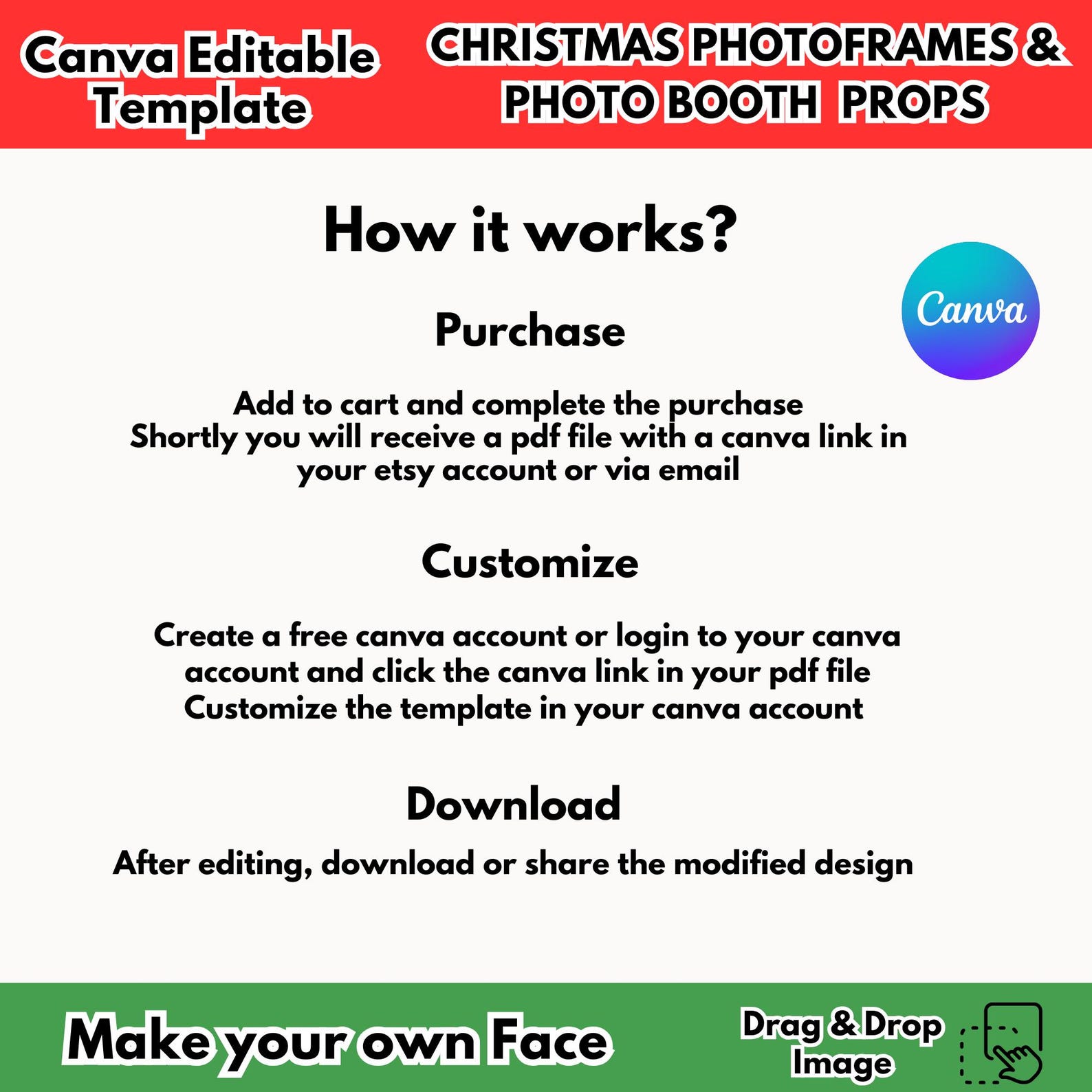 40+ Christmas Costumes Template Bundle Canva Editable Photo Booth Props ...