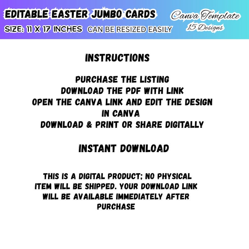 15 Jumbo Easter Card Template Bundle,cartoon Themed Jumbo Pack Easter ...