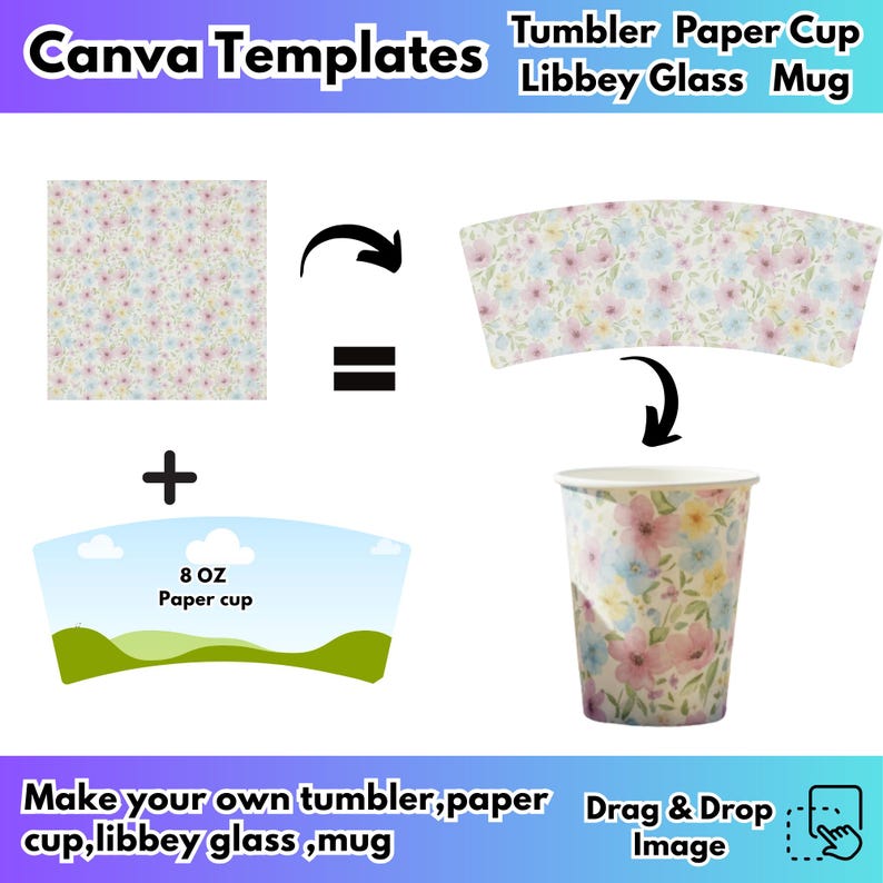 Tumbler Wrap Canva Editable Template Bundle,40oz Tumbler 30oz Skinny ...