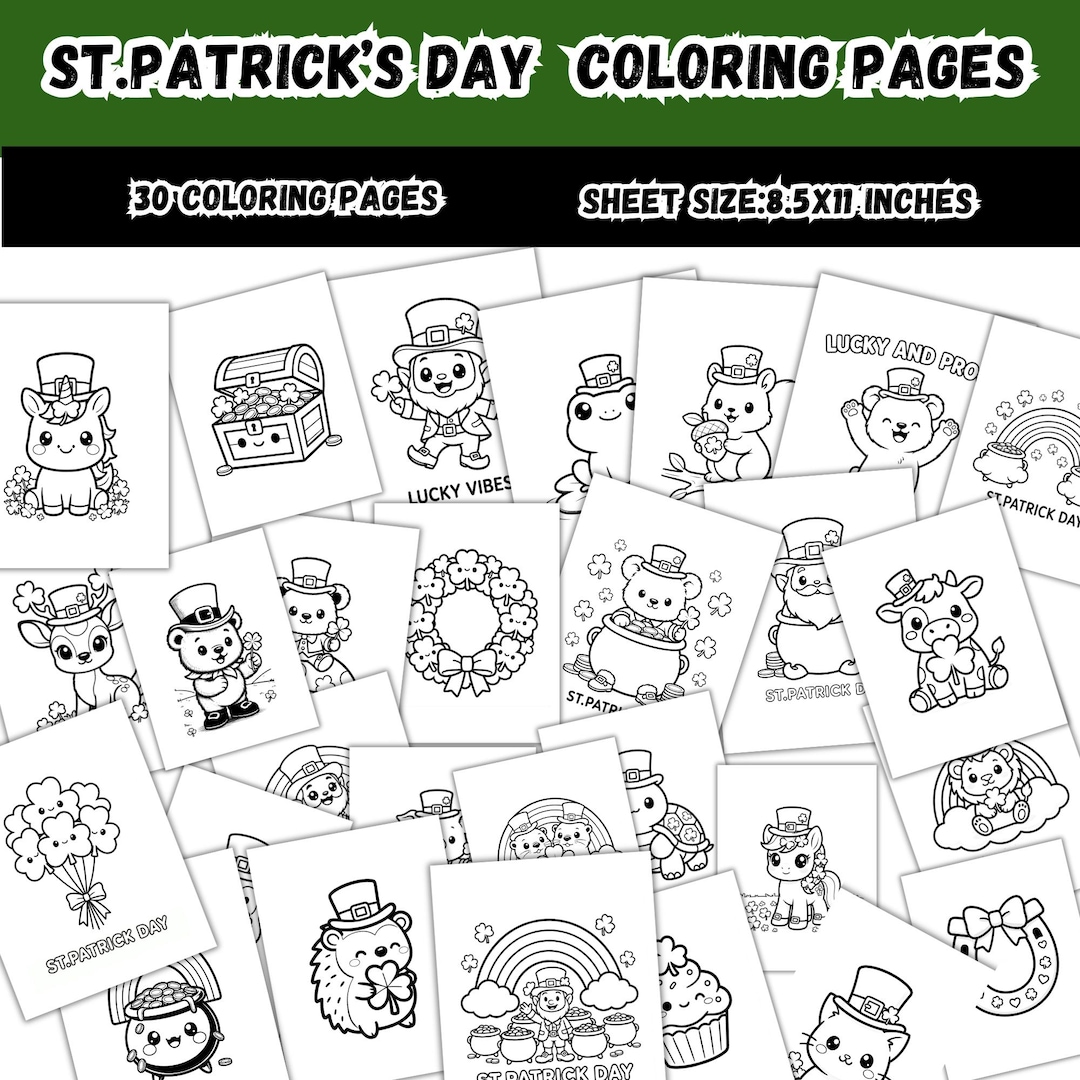 St Patrick Coloring Pages Bundle,easy Coco Wyo St Paddys Coloring Book ...