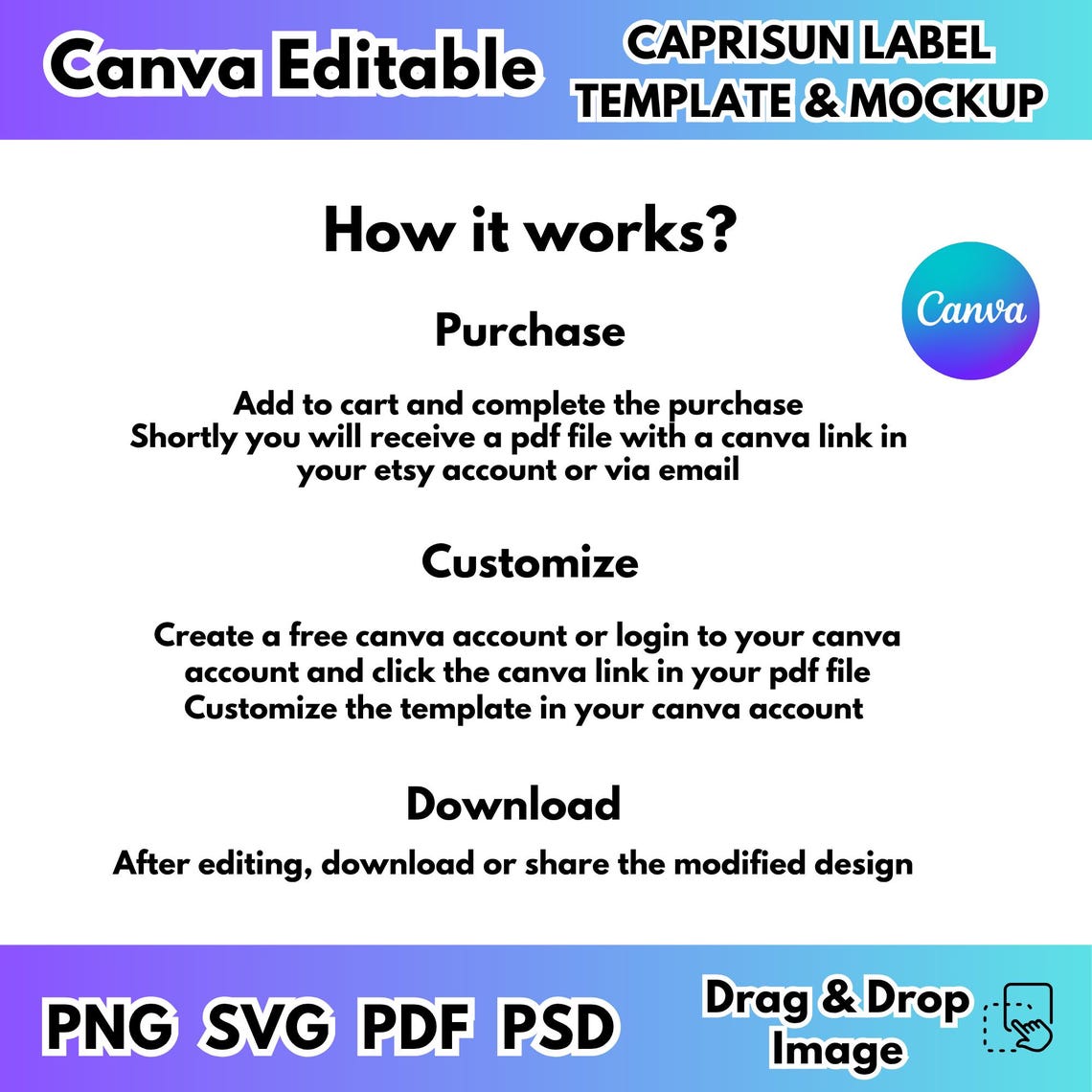 Capri Sun Canva Template Editable Juice Pouch Label Blank Caprisun ...