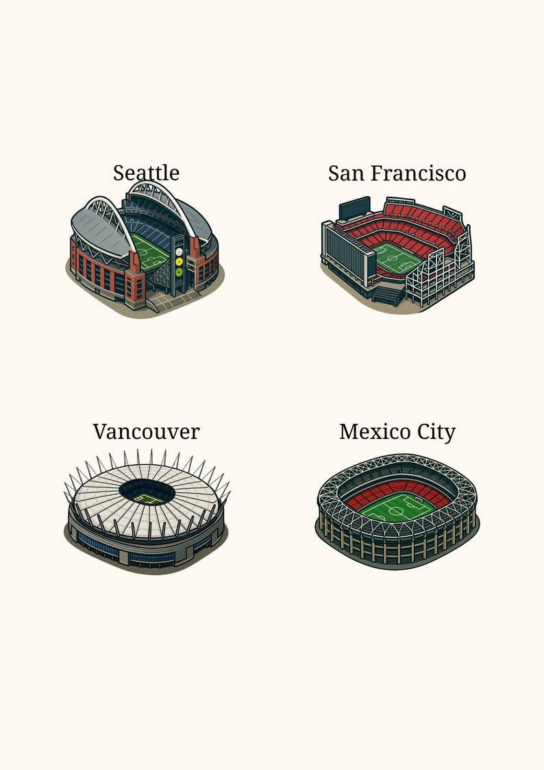 Commercial License - World Cup 2026 Stadium Icon Set - Etsy