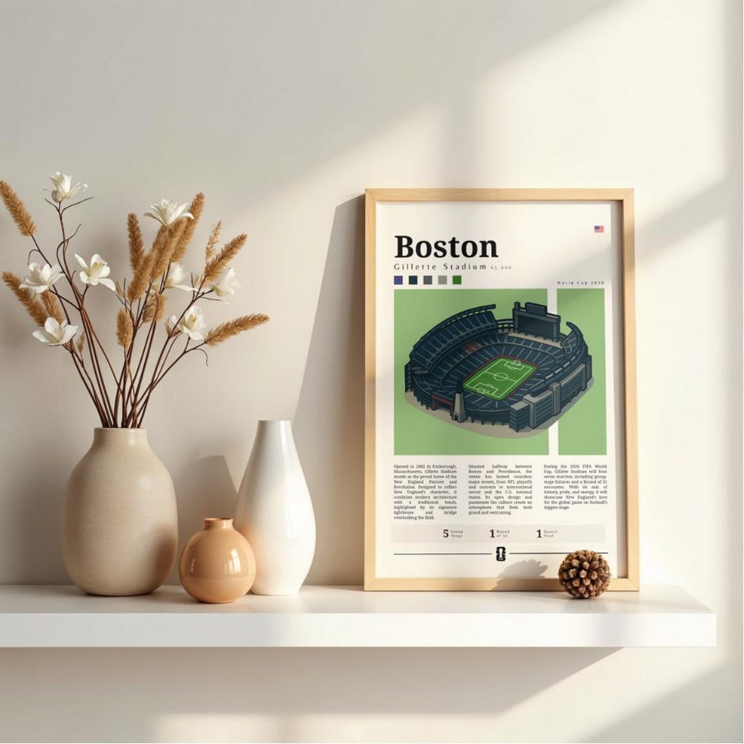Boston Gillette Stadium Poster – World Cup 2026 Stadium Art Print - Etsy