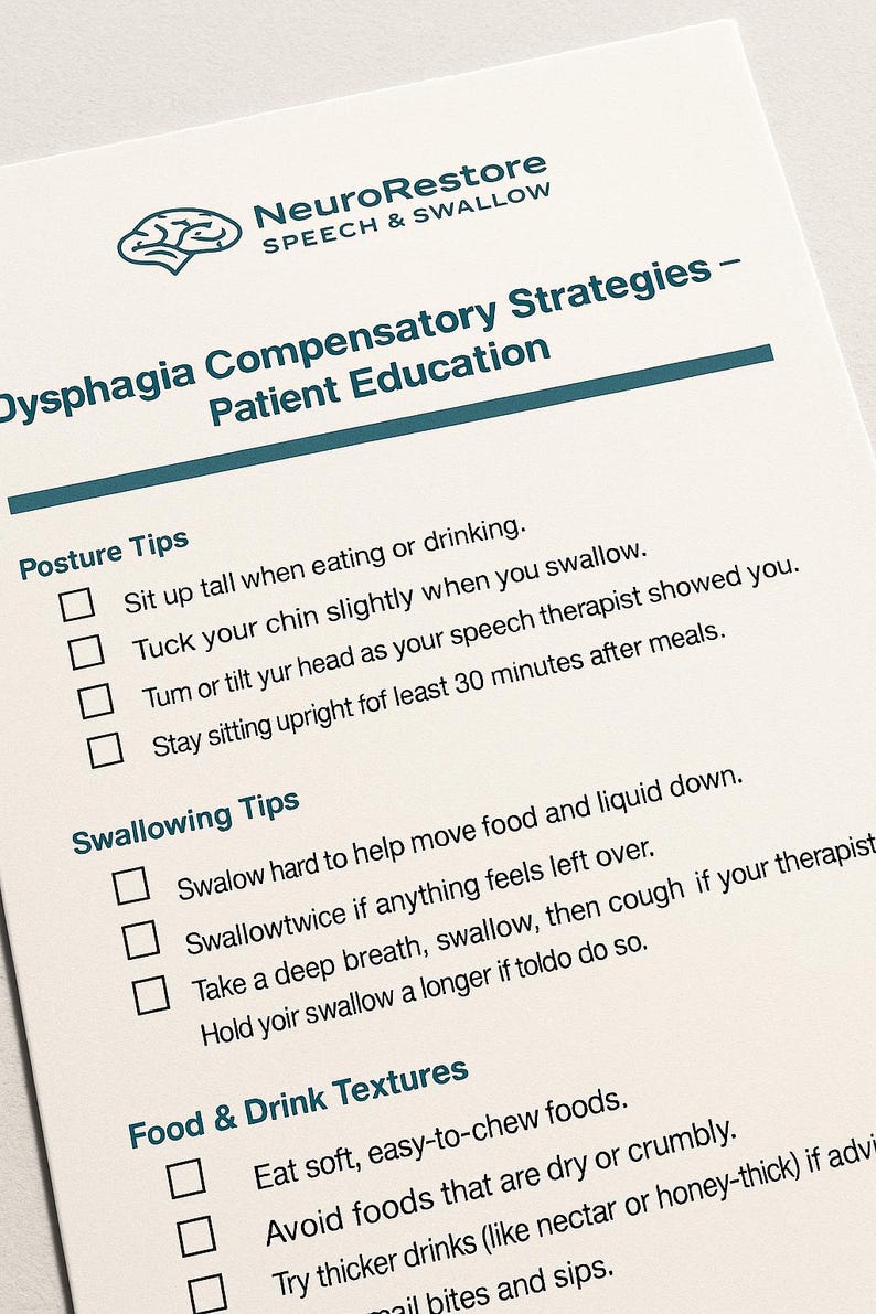 Swallowing Compensatory Strategies | Dysphagia Therapy PDF | Speech ...