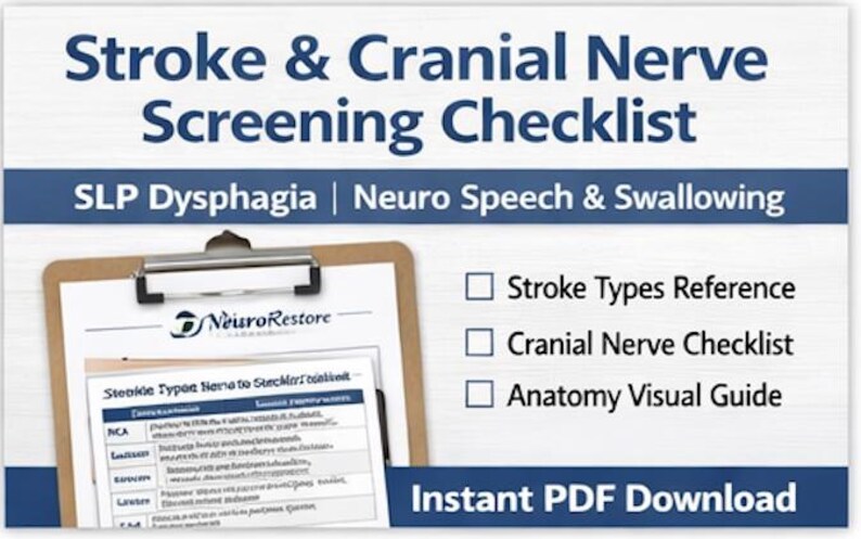 Stroke and Cranial Nerve Screening Checklist for Slps | Dysphagia ...